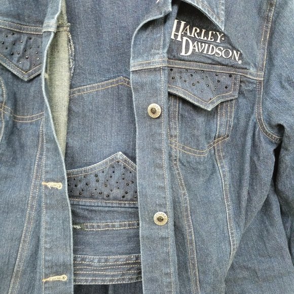 Harley-Davidson | Jackets & Coats | Harley Davidson Womens Denim Jacket ...